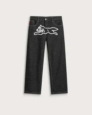 ICECREAM Ripstop Double Scoop Denim Pants - Black