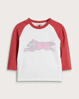 ICECREAM Running Dog Raglan Long Sleeve Shirt - White/red