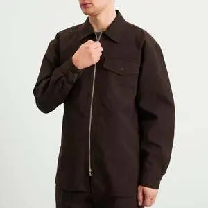 Dries Van Noten Overdyed Double Weave Cotton Shirt Jacket