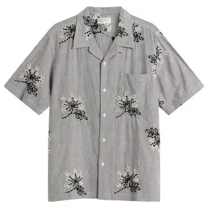 Universal Works Hand Embroidered Stripe Road Shirt - Grey