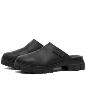 GANNI Recycled Rubber Clog - Black