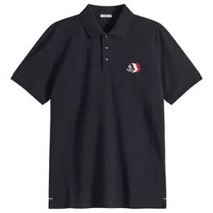 Moncler Cotton Pique Logo Polo - Navy