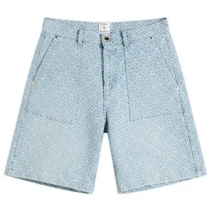 Casablanca Relaxed Monogram Denim Shorts - Blue