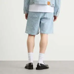 Casablanca Relaxed Monogram Denim Shorts