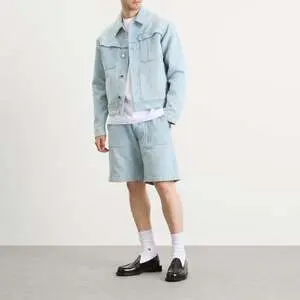 Casablanca Relaxed Monogram Denim Shorts