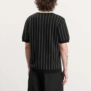 LES DEUX Pinstripe Knitted Polo