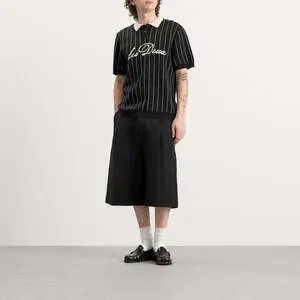 LES DEUX Pinstripe Knitted Polo