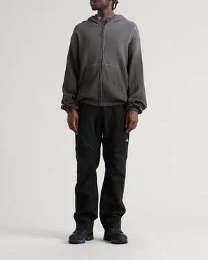 ROA Bee Sun Faded Organic Waffle Zip Hoodie - Graphite