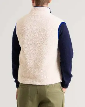 DRAKE'S Boucle Wool Fleece Vest Jacket