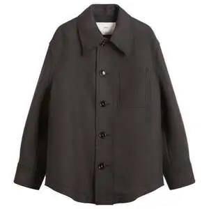 AMI Paris Boiled Wool Gabardine Button-down Jacket