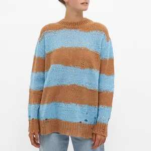 Acne Studios Stripe Crew Knit Sweatshirt