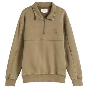 HERESY Green Quarter Zip Sweatshirt - Biscuit