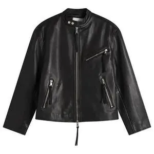 MKI MIYUKI ZOKU Cropped Leather Racer Jacket