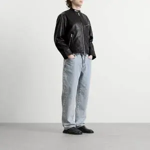 MKI MIYUKI ZOKU Cropped Leather Racer Jacket