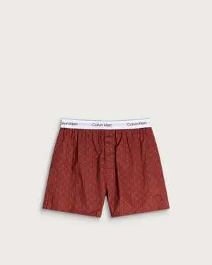 Calvin Klein Poplin Sleep Boxer - Spiced Apple
