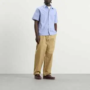 BOUND Wide Pleated Cotton Trousers