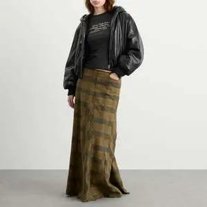 Acne Studios Offy Grainy Faux Leather Hooded Coat Jacket
