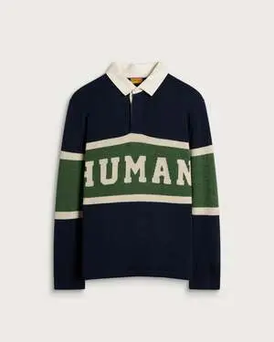 HUMAN MADE Knit Rugby Shirt - Navy