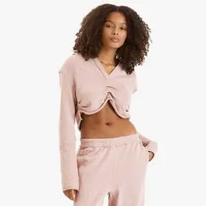 SKIMS Shoulder Pad Cropped Hoodie - Fawn