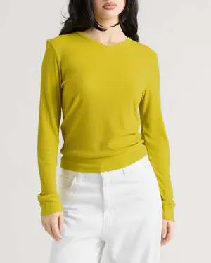 FRUITY BOOTY Sheer Knit V-neck Jumper