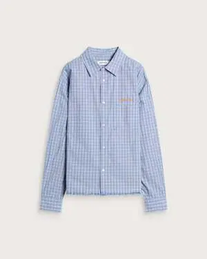 ABOUT:BLANK Casper Raw Hem Shirt - Blue Check