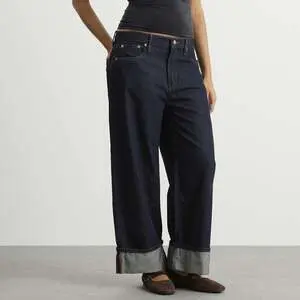 Good American Good Standard Baggy Cuffed Jeans
