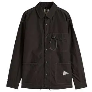 AND WANDER Cordura Cotton Ripstop Shirt Jacket - Black
