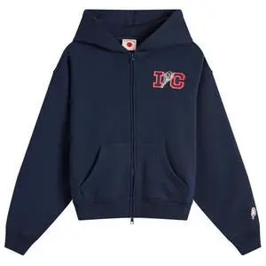 ICECREAM Cone Cropped Zip Through Hoodie - Navy