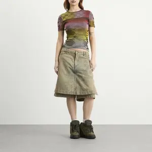 PAOLINA RUSSO Illusion Knit Cap Sleeve T-shirt