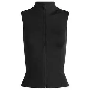 TALA Skinluxe Sleeveless Zip Through Running Top - Black