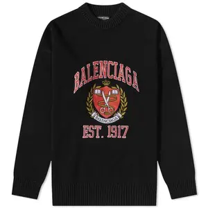 Balenciaga University Logo Crew Sweatshirt - Black