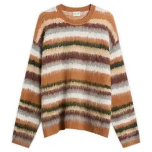 BOUND Alpaca Brushed Stripe Jumper - Tan Multi