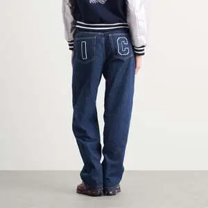 ICECREAM Applique Running Dog Denim Pants