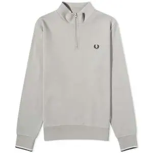 Fred Perry Half Zip Sweatshirt - Limestone