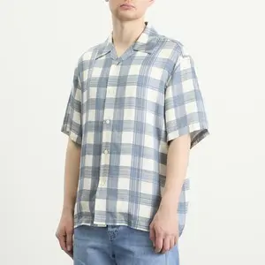 JIL SANDER Boxy Fit Shorts Sleeve Shirt Check Shirt