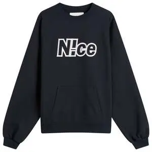 N!CE Embroidered Logo Sweatshirt - Navy