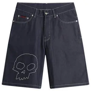 PLEASURES X Zero Skull Denim Shorts - Raw
