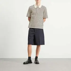 JIL SANDER Stripe Shorts Sleeve Polo