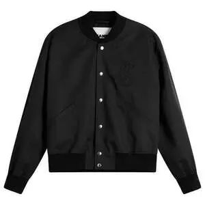 JIL SANDER Snap Closure Varsity Jacket - Black