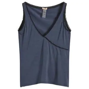 FRUITY BOOTY Frill Wrap Vest Top - Navy