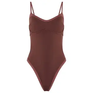 TALA Contrast Underwired Swimsuit - Deep Rust