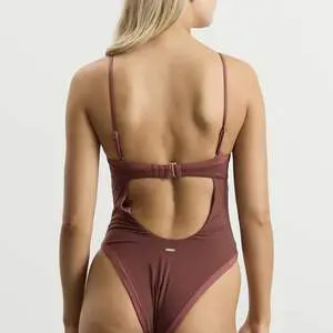 TALA Contrast Underwired Swimsuit - Deep Rust