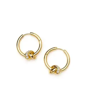 MISSOMA X Lucy Williams Pave Knot Small Hoop Earrings - Gold