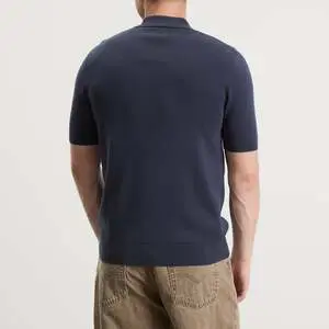 Fred Perry Textured Stripe Knitted Zip Polo Shirt