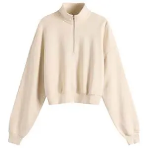 SKIMS Drapey French Terry Half Zip Pullover Sweatshirt - Buff