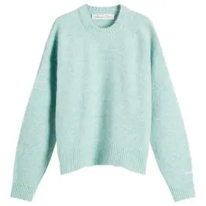 ABOUT:BLANK Mohair Knitted Logo Crewneck - Mint/ecru