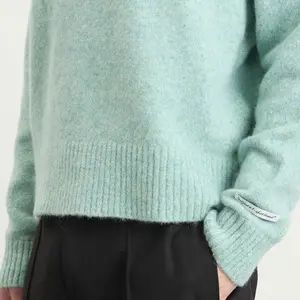 ABOUT:BLANK Mohair Knitted Logo Crewneck
