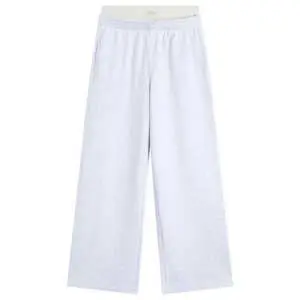 SKIMS Cotton Fleece Exposed Boxer Wide Leg Pants - Light Heather Grey