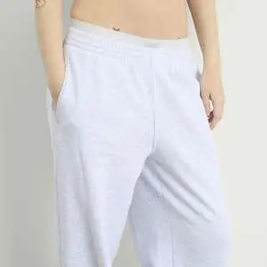 SKIMS Cotton Fleece Exposed Boxer Wide Leg Pants