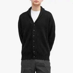 JAMIESON'S OF SHETLAND Elbow Patch Shawl Collar Cardigan